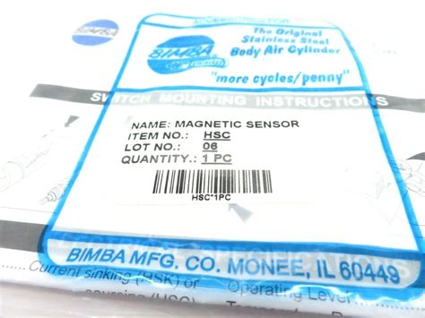 4 New Bimba Hsc Magnetic Sensor Sb Industrial Supply Inc