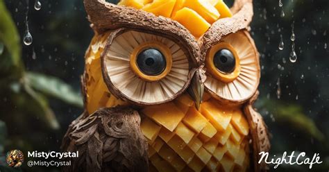 Mango Owl Hyperrealistic Mango Owl In Ethereal Style