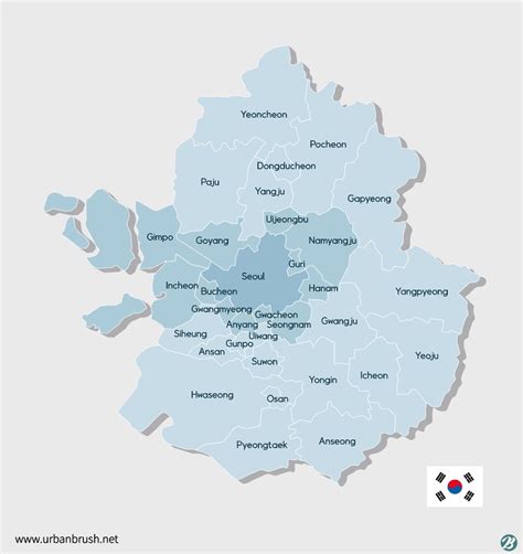 수도권 지도 영문 일러스트 Ai 다운로드 Download Metropolitan Area Map Urbanbrush