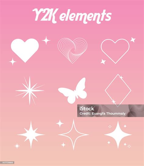 Y2k 요소 깨끗한 빛나는 아이콘 세트입니다 스파클 사인 플래시 기호 0명에 대한 스톡 벡터 아트 및 기타 이미지 0명 2000년대 스타일 검은색 Istock