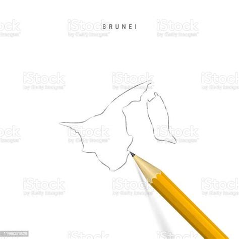 브루나이 프리 핸드 스케치 윤곽선 벡터 맵 흰색 배경에 격리 3차원 형태에 대한 스톡 벡터 아트 및 기타 이미지 3차원 형태 갈음질 검은색 Istock