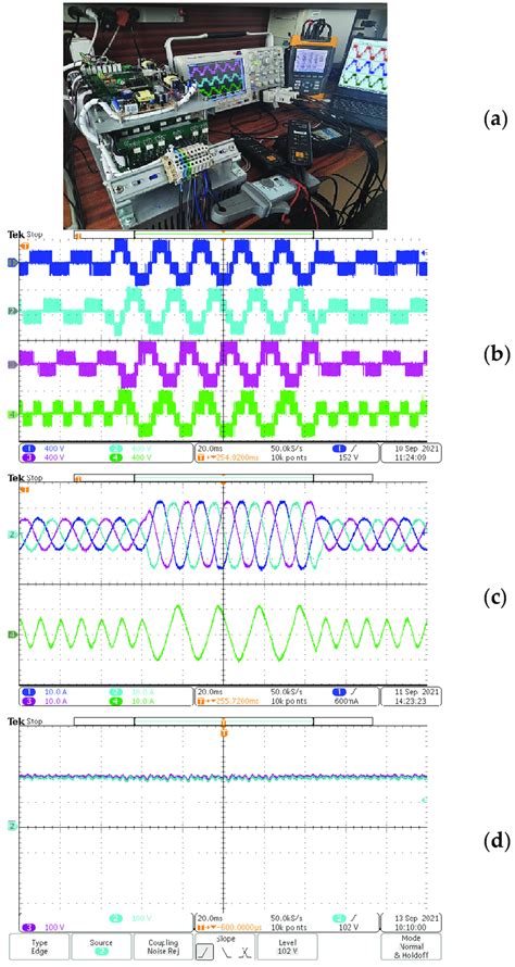 Prototype Setup Experimental Output Voltage And Current Waveforms Of