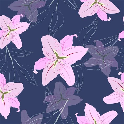 Premium Vector Abstract Lily Floral Surface Pattern