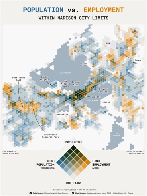 Day 14 Hexagons 30daymapchallenge
