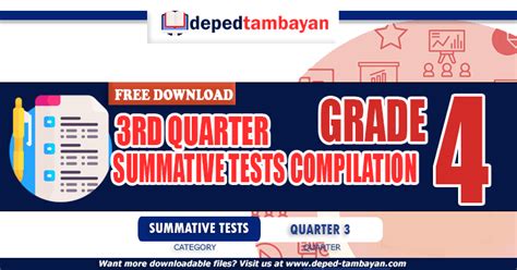 New Grade 4 Summative Test Compilation For 3rd Quarter Sy 2023 2024 Free Download Deped Tambayan