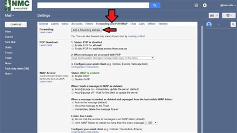Nmc Technology Help Desk Tech Tips Forwarding Email Nmc Communiqué