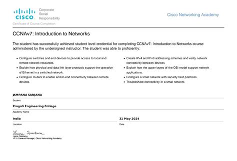Sanjana Jampana On Linkedin Cisco Networking Techskills