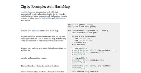 Autohashmap — Zig By Example