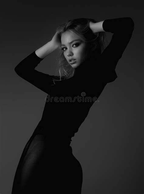 Seductive Lovely Attractive Young Sensual Woman With Perfect Slim Body