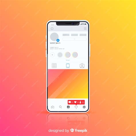 아이폰 템플릿에 현실적인 인스 타 그램 사진 프레임 무료 벡터