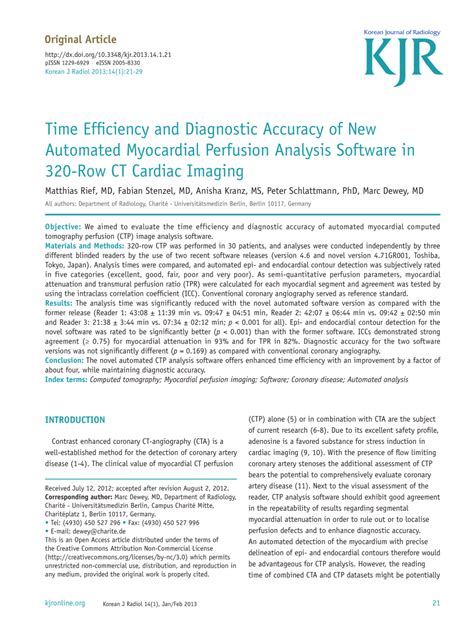 Pdf Time Efficiency And Diagnostic Accuracy Of New Automated Myocardial Perfusion Analysis