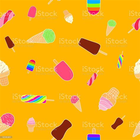 아이스크림 매끄러운 패턴 메뉴 카페 비스트로 레스토랑 포장 및 기타 것들에 대한 디자인 스케치 요소 벡터 그림입니다 0명에 대한 스톡 벡터 아트 및 기타 이미지 Istock