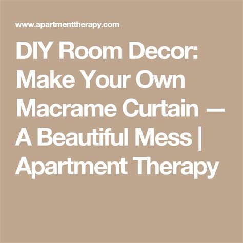 Diy Room Decor Make Your Own Macrame Curtain Diy Room Decor Room Diy Macrame Curtain