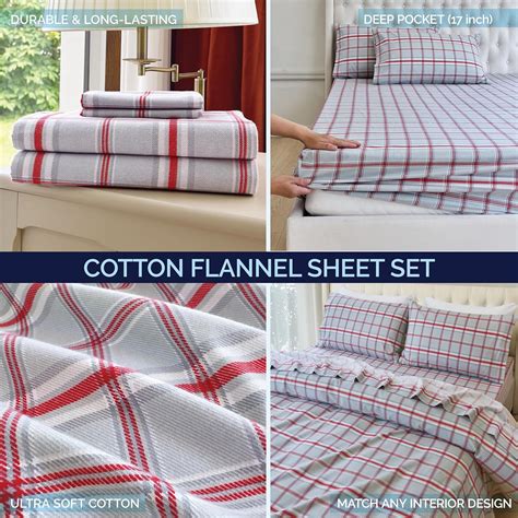 Elegant Comfort Soft 4 Piece 100 Turkish Cotton Flannel Sheet Set