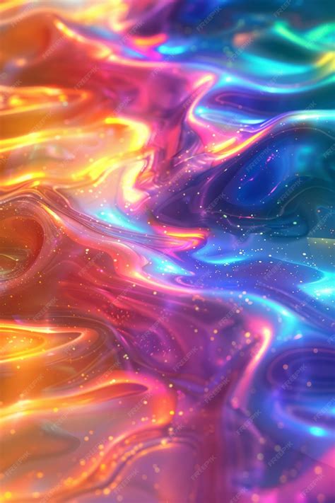 Pearlescent Rainbow Seamless Pattern With Soft Northern Lights Effects