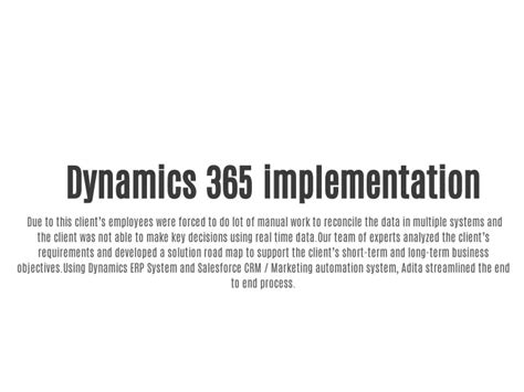 Ppt Dynamics 365 Implementation Powerpoint Presentation Free Download Id 11705530
