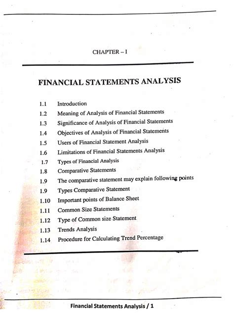 Unit 1 Financial Statements Analysis Theory Pdf