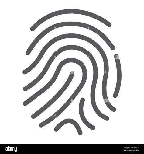 Cryptographic Signature Line Icon Security And Identity Fingerprint Sign Vector Graphics A