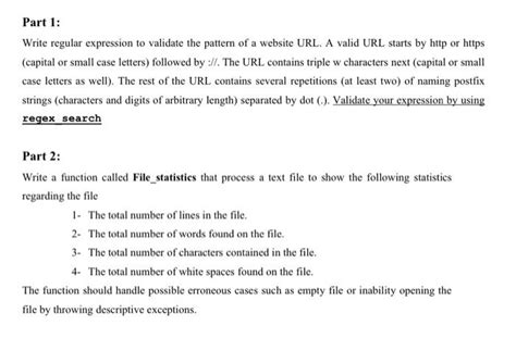 solved part 1 write regular expression to validate the