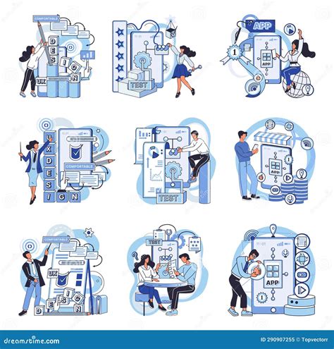 Application Testing Metaphor Vector Application Testing Diagnostic Procedure For Softwares