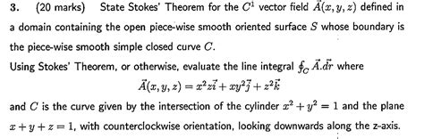 using stokes theorem to solve a line integral