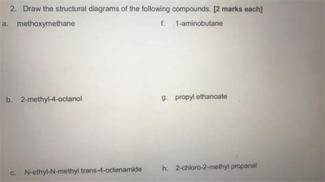 Solved 2 Draw The Structural Diagrams Of The Following