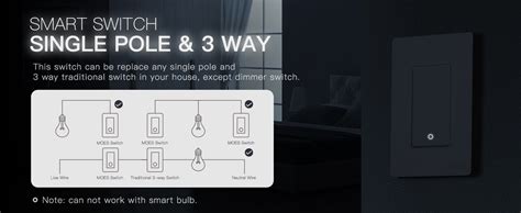 Moes Smart Light Switch Wifi 3 Way Single Pole Smart Wall Switches Require Netural Wire