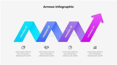 a visually appealing infographic showcasing colorful arrows four data labels and icon elements