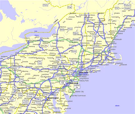 Road Map Of Northeast United States
