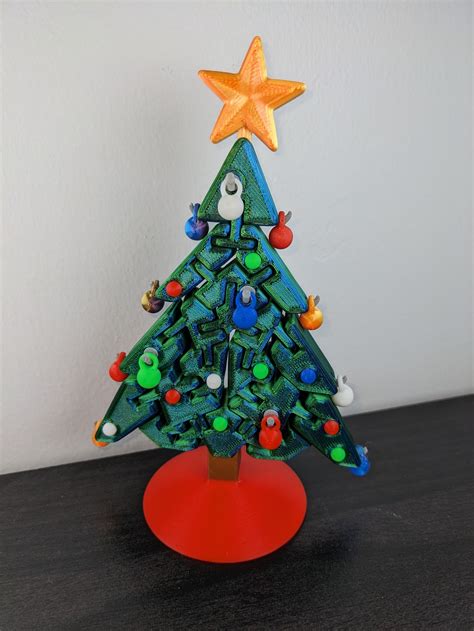 Customizable Flexi Christmas Tree With Ornaments By Bearded Printer Download Free Stl Model