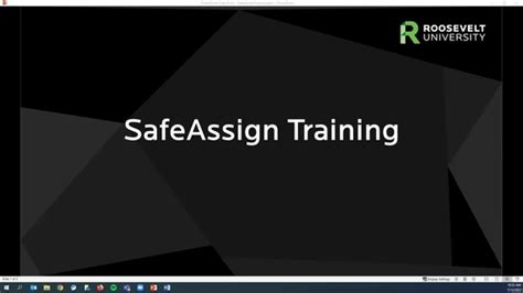 Safeassign Training Safeassign Training
