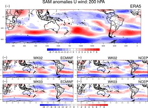 Composites Of Zonal Wind Component Anomalies At 200 Hpa For The Extreme