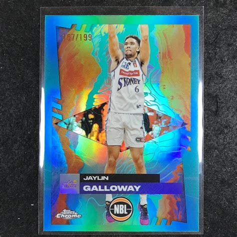 2024 25 Topps Chrome Nbl Jaylin Galloway Base Aqua 199 83 Cherry Collectables