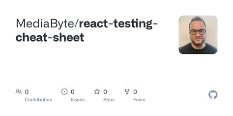 GitHub MediaByte React Testing Cheat Sheet