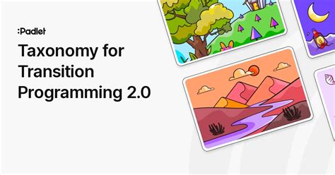 taxonomy for transition programming 2 0