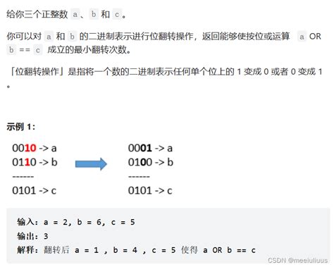 面试必考精华版leetcode1318 或运算的最小翻转次数 Csdn博客