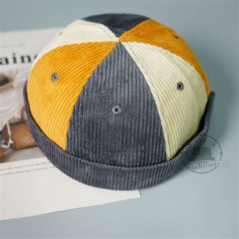 Custom Contrast Color Corduroy Docker Caps Personalized Etsy