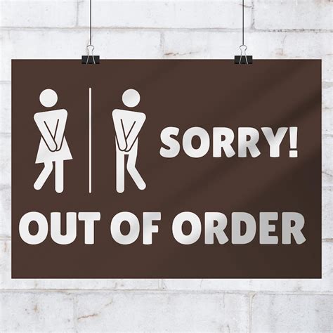 Toilet Out Of Order Sign Etsy Uk
