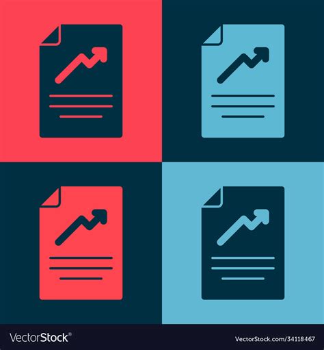 Pop Art Document With Graph Chart Icon Isolated Vector Image
