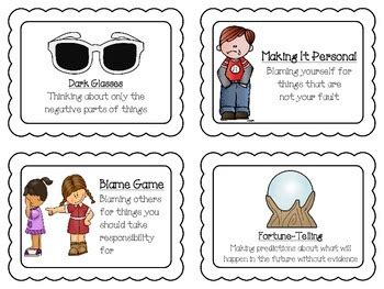 Thinking Errors Strategy Cards By Fit For Firsties TPT