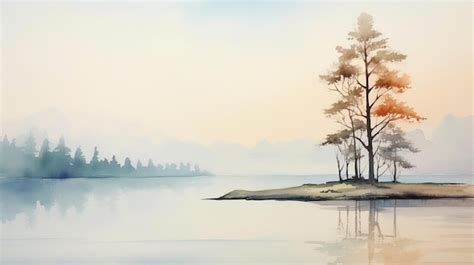 Painting Lake Tree Images Free Download On Freepik