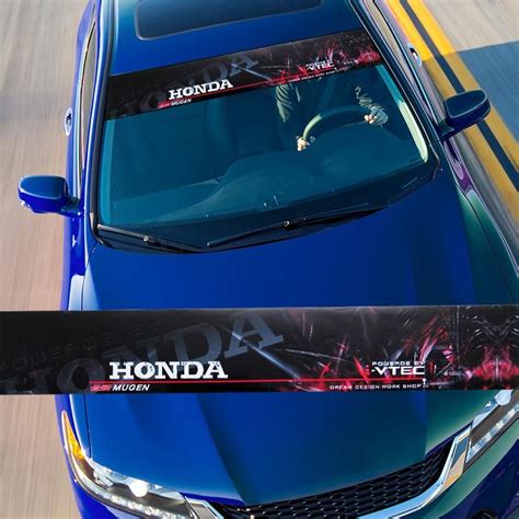 Car Window Windshield Vinyl Banner For Honda Mugen Civic I Vtec Decal