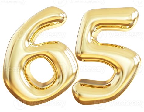 Gold 3d Number 65 36304298 Png