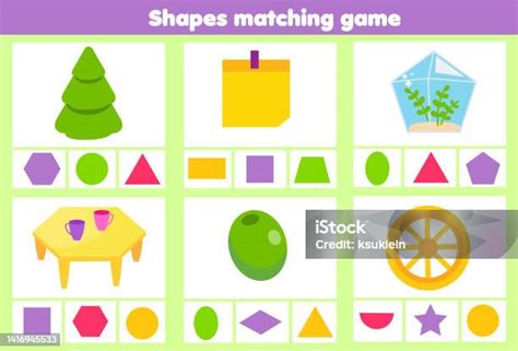 일치하는 어린이 교육 게임 오브젝트와 셰이프를 일치시합니다 어린이와 유아를위한 플래시 카 활동 0명에 대한 스톡 벡터 아트 및 기타 이미지 Istock