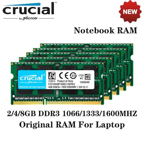 Crucial Ddr3 4gb 8gb 2gb 1066 1333 1600mhz Laptop Ram Ddr3l Pc3 12800s Memória Sodimm Faz A Boa