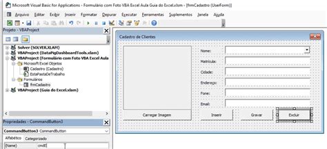 Formulário Vba Excel Inserir Alterar Excluir E Foto Guia Do Excel