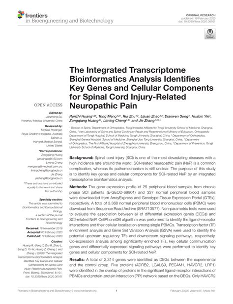 Pdf The Integrated Transcriptome Bioinformatics Analysis Identifies Key Genes And Cellular