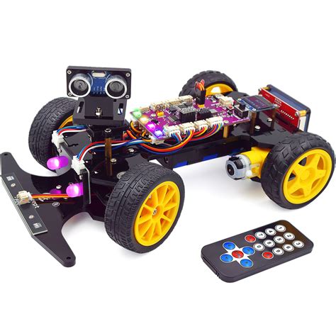 Adeept Smart Car Kit Compatible With Arduino Ide Line Tracking Obstacle Avoidance Oled