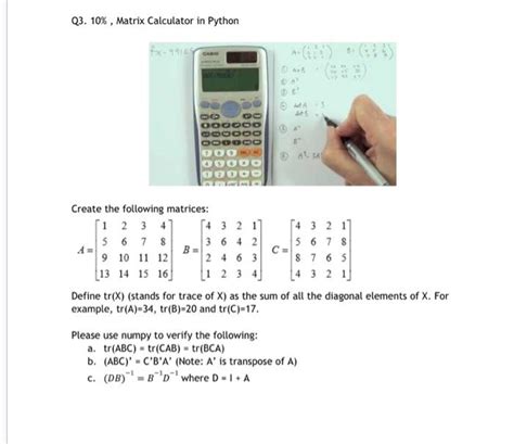 Solved Q Matrix Calculator In Python Create The Chegg
