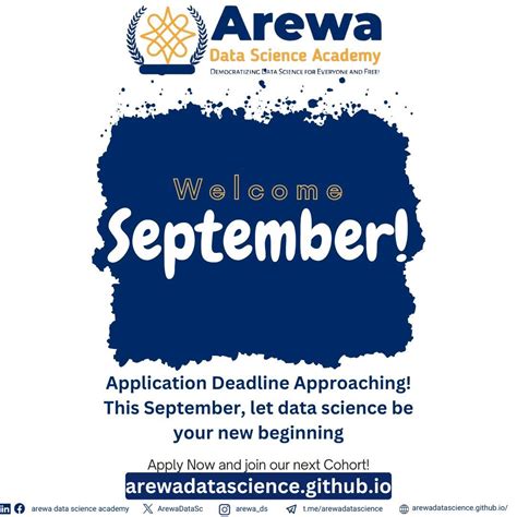 Arewadatascienceacademy Datascience Newbeginnings September Applynow Techforall Arewa